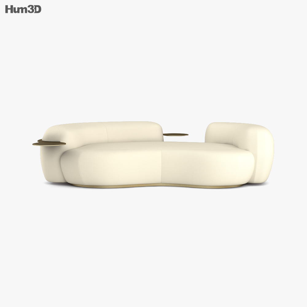 Secolo Tateyama White Sofa 3D model - Download in MAX, OBJ, FBX, C4D