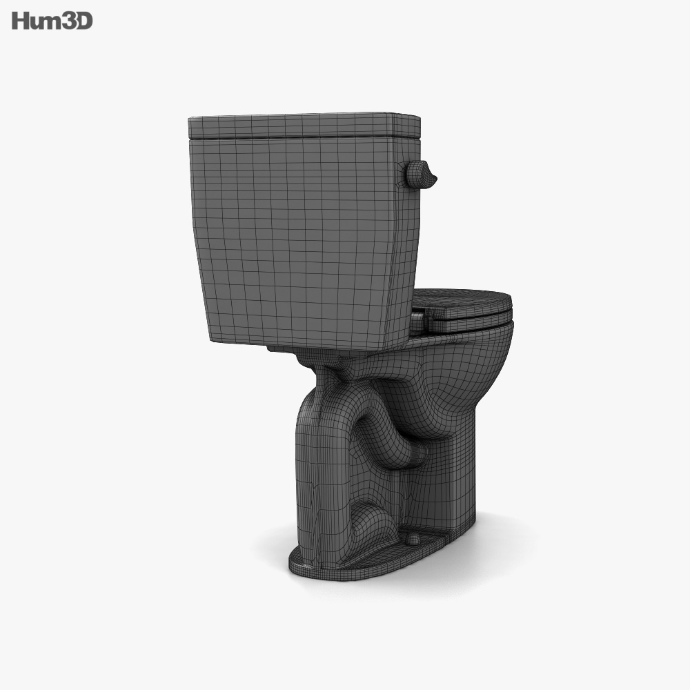 Toto Entrada Close Coupled Elongated Two Piece toilet 3D model ...
