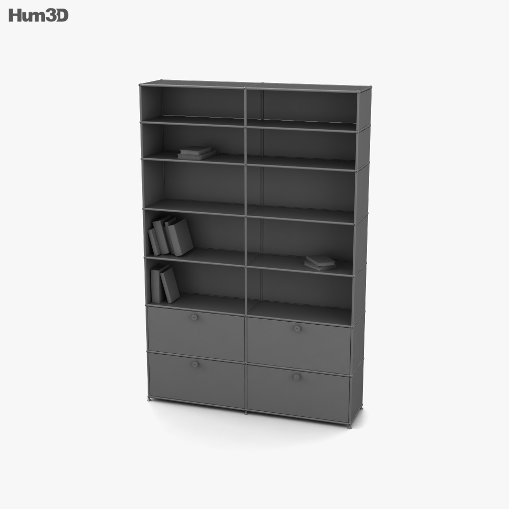 USM Haller Bookshelf 3D model - Download in MAX, OBJ, FBX, C4D