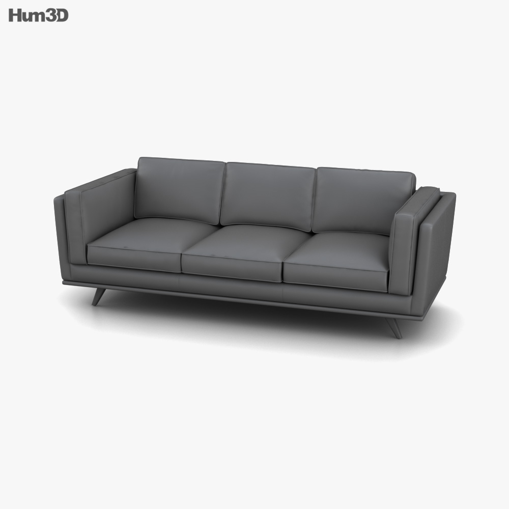 West Elm Zander Sofa 3D model - Download in MAX, OBJ, FBX, C4D