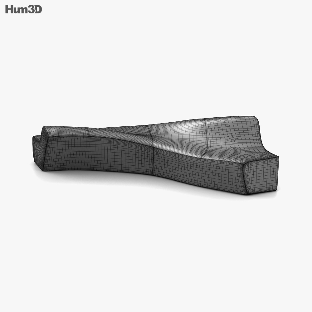 Zaha Hadid Moraine Sofa 3D model - Download in MAX, OBJ, FBX, C4D