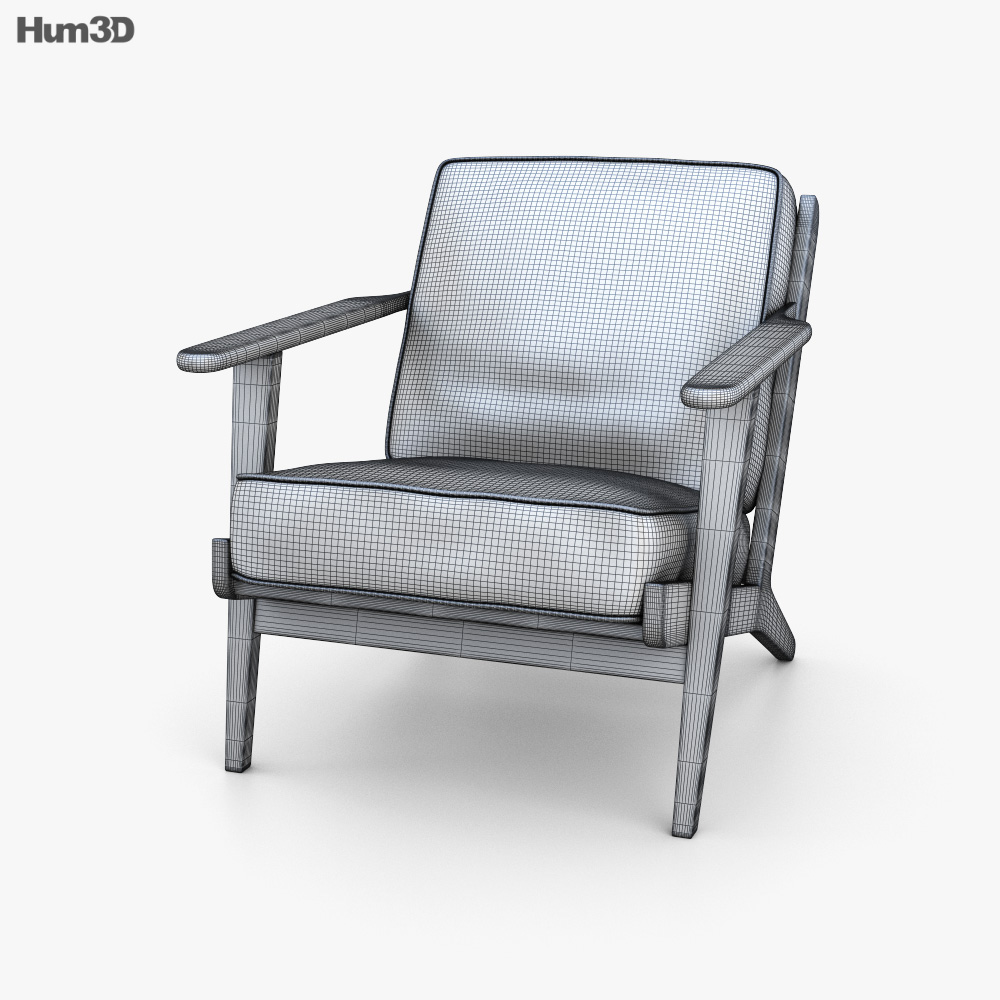 Zin Home Mid-Century Modern Brooks Armchair 3D model - Download in MAX ...