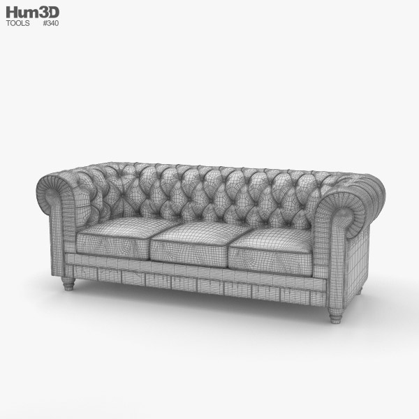 Chesterfield Sofa 3D model - Download in MAX, OBJ, FBX, C4D