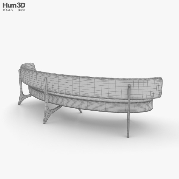 Curved Bench 3D model - Download in MAX, OBJ, FBX, C4D