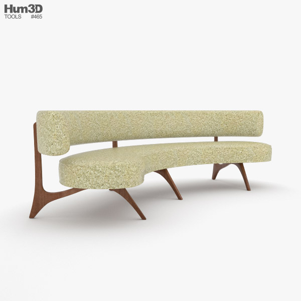 Curved Bench 3D model - Download in MAX, OBJ, FBX, C4D