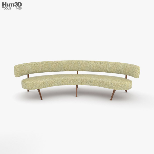 Curved Bench 3D model - Download in MAX, OBJ, FBX, C4D