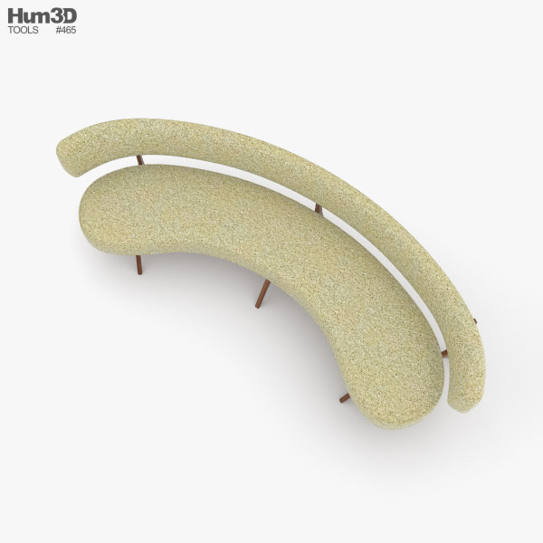 Curved Bench 3D model - Download in MAX, OBJ, FBX, C4D