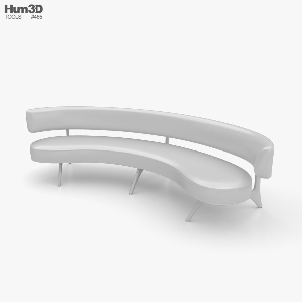 Curved Bench 3D model - Download in MAX, OBJ, FBX, C4D