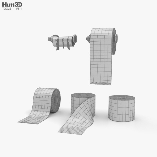 Toilet Paper 3D model - Download in MAX, OBJ, FBX, C4D