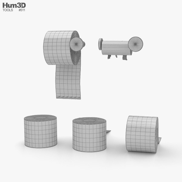 Toilet Paper 3D model - Download in MAX, OBJ, FBX, C4D