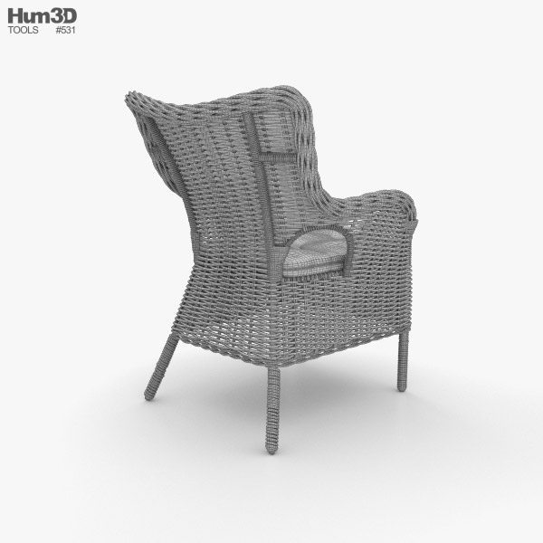Rattan chair 3D model - Download in MAX, OBJ, FBX, C4D