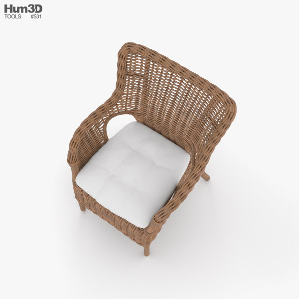 Rattan chair 3D model - Download in MAX, OBJ, FBX, C4D
