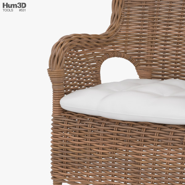 Rattan chair 3D model - Download in MAX, OBJ, FBX, C4D