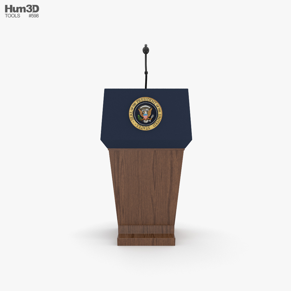 USA Presidential Podium 3D model - Download in MAX, OBJ, FBX, C4D