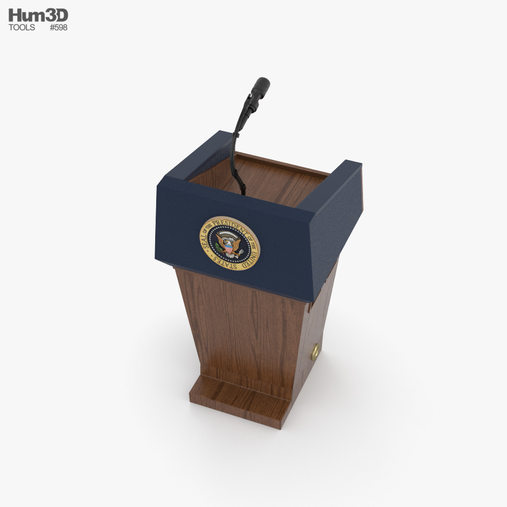 USA Presidential Podium 3D model - Download in MAX, OBJ, FBX, C4D