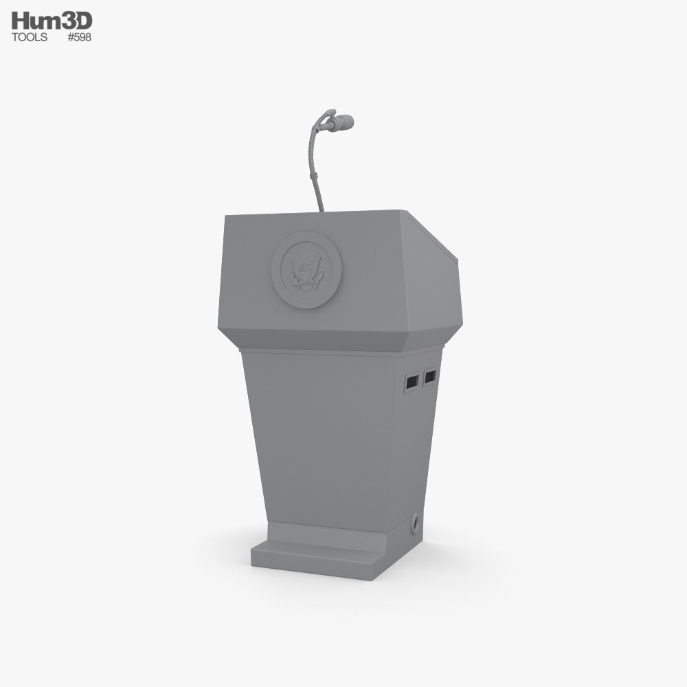 USA Presidential Podium 3D model - Download in MAX, OBJ, FBX, C4D