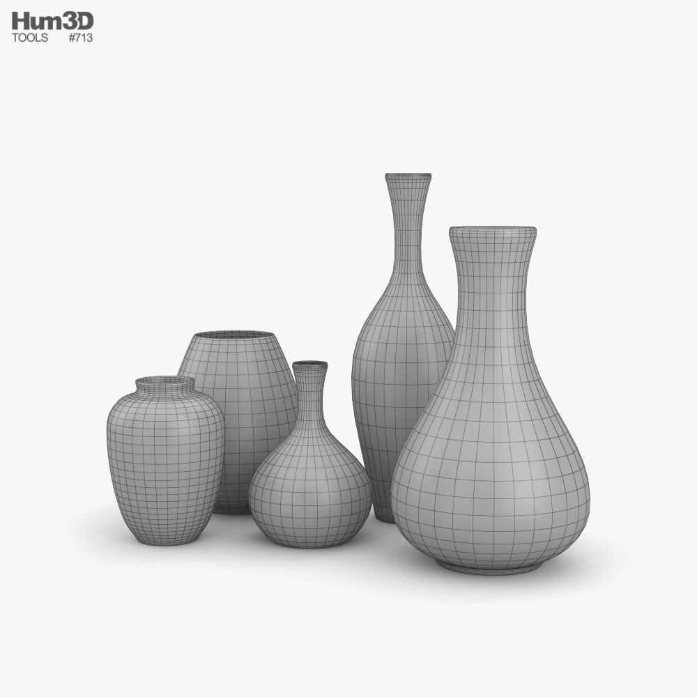 Vases Set 3D model - Download in MAX, OBJ, FBX, C4D