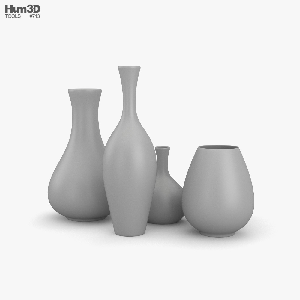Vases Set 3D model - Download in MAX, OBJ, FBX, C4D