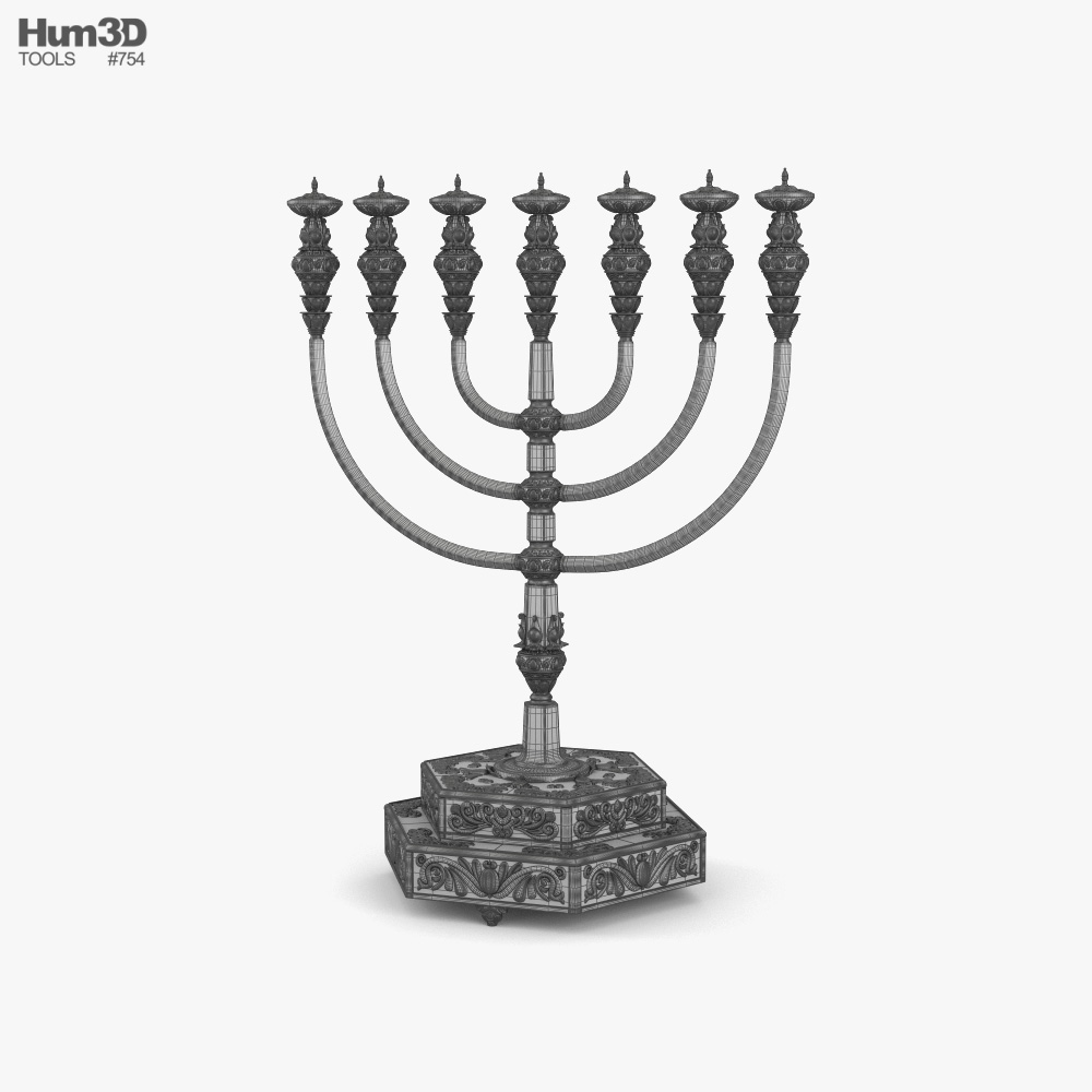 Menorah 3D model - Download in MAX, OBJ, FBX, C4D