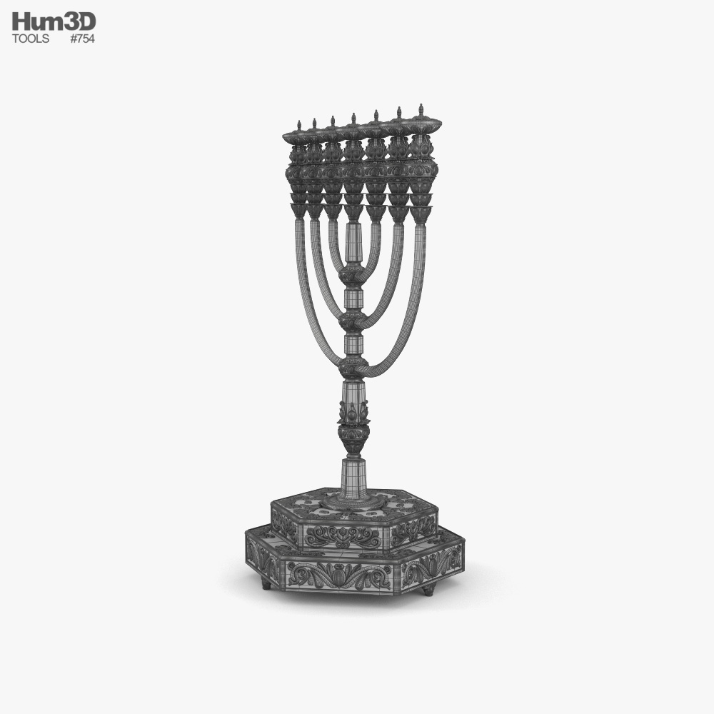 Menorah 3D model - Download in MAX, OBJ, FBX, C4D