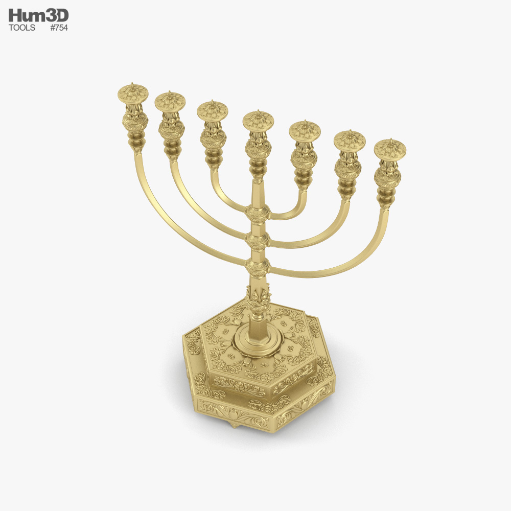 Menorah 3D model - Download in MAX, OBJ, FBX, C4D