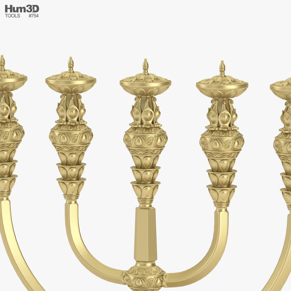 Menorah 3D model - Download in MAX, OBJ, FBX, C4D