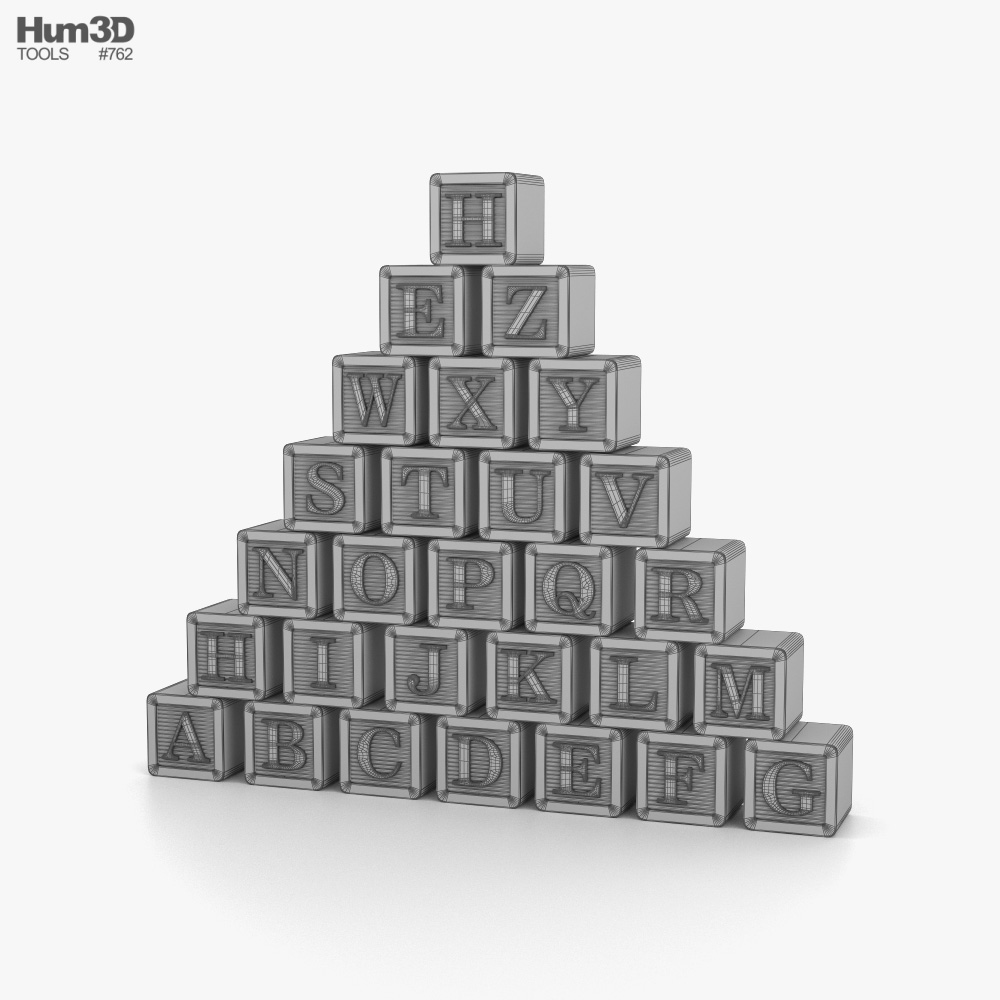 Alphabet Blocks 3D model - Download in MAX, OBJ, FBX, C4D