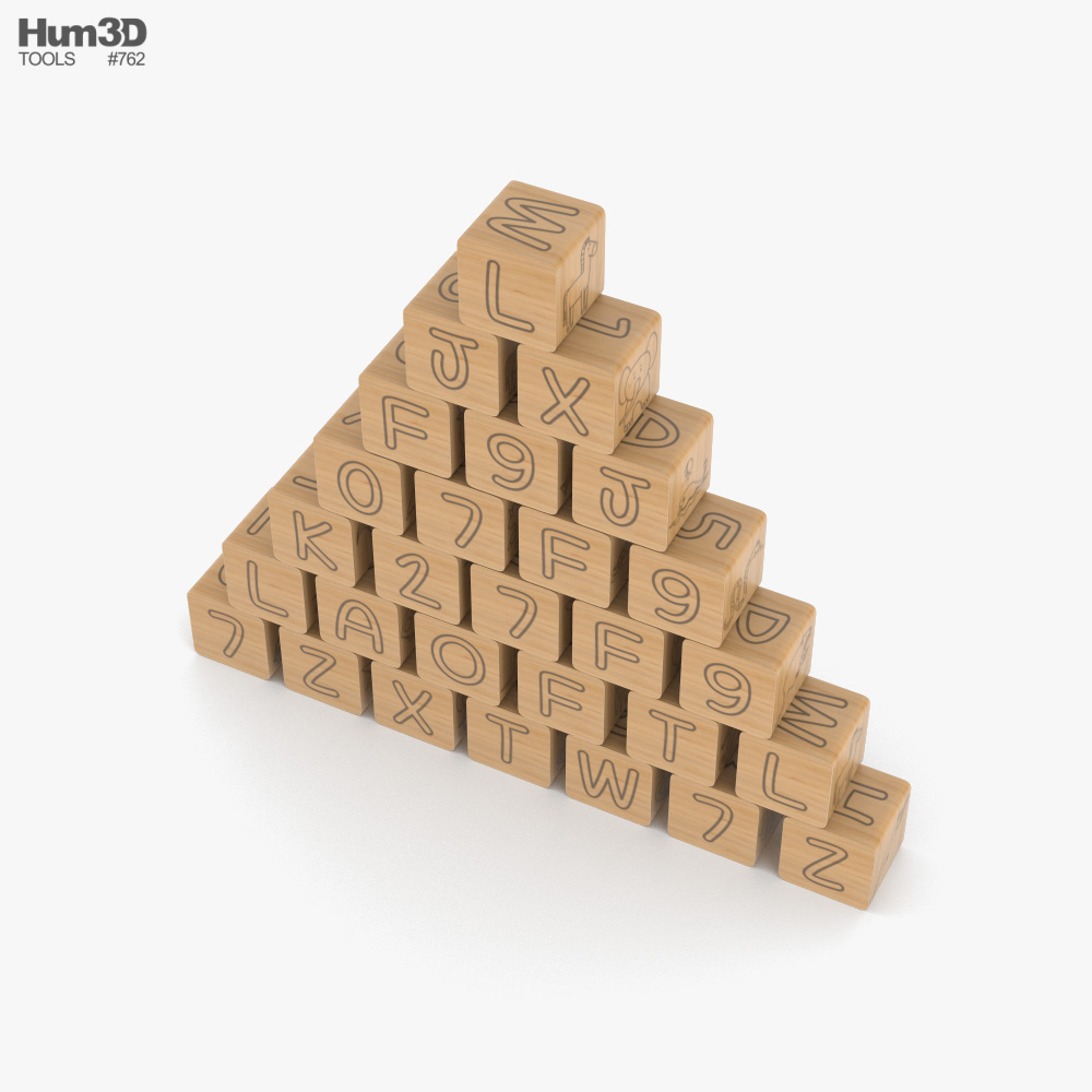 Alphabet Blocks 3D model - Download in MAX, OBJ, FBX, C4D