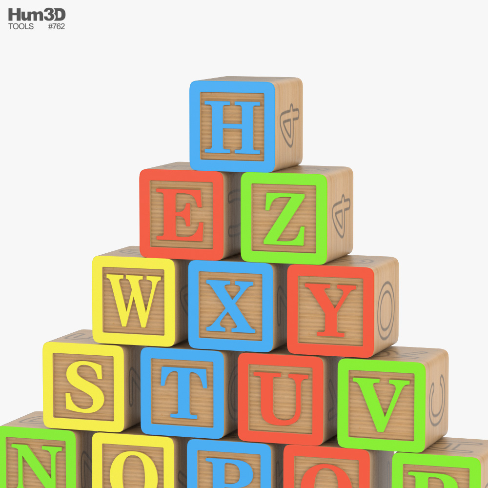 Alphabet Blocks 3D model - Download in MAX, OBJ, FBX, C4D