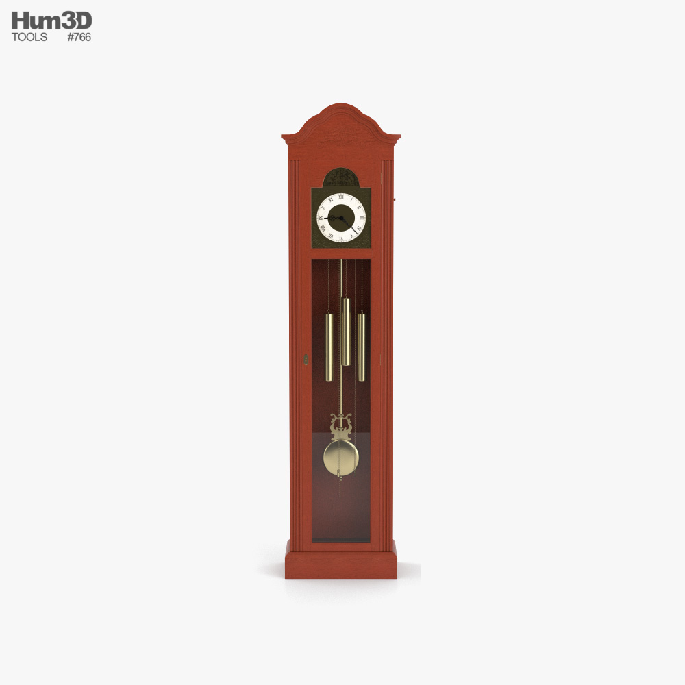 Grandfather Clock 3D model - Download in MAX, OBJ, FBX, C4D