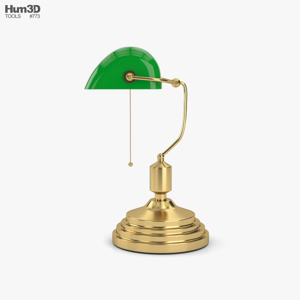 Banker Lamp 3D model - Download in MAX, OBJ, FBX, C4D