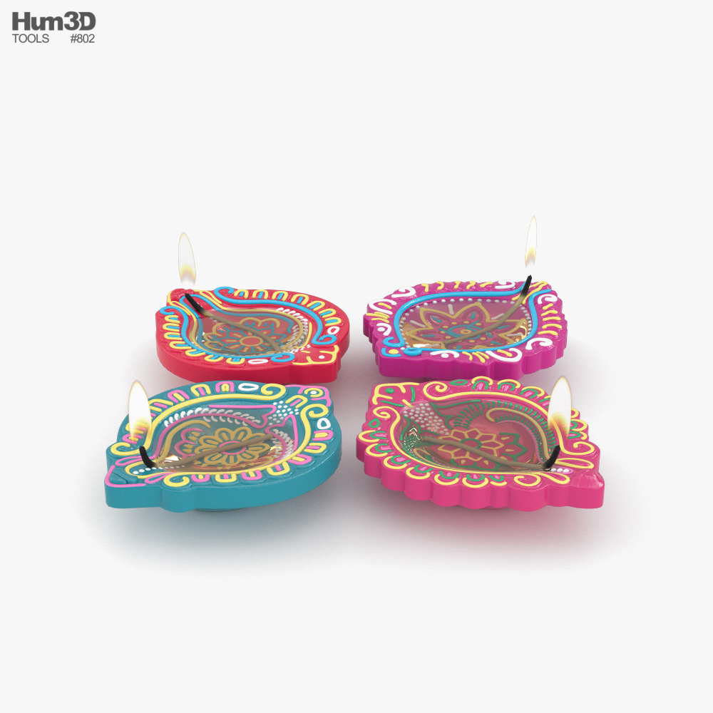 Diwali Diya Lamp 3D model - Download in MAX, OBJ, FBX, C4D