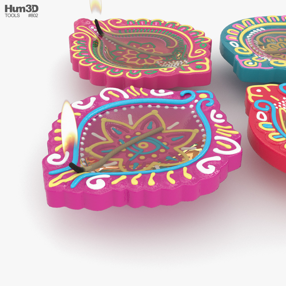 Diwali Diya Lamp 3D model - Download in MAX, OBJ, FBX, C4D