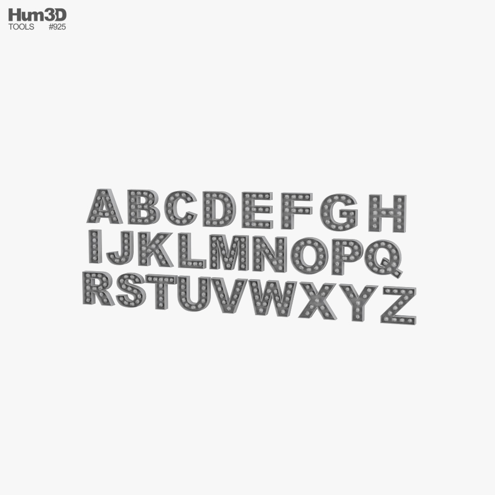 Alphabet Light Bulbs 3D model - Download in MAX, OBJ, FBX, C4D